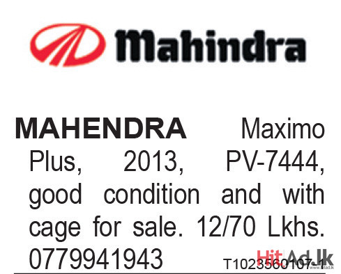 Mahendra Maximo Plus - Motor Lorries | HitAd.lk