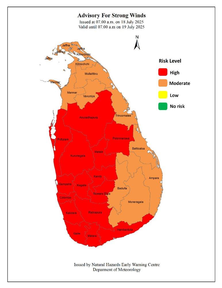 Strong wind advisory issued for 15 districts amid active South-West ...