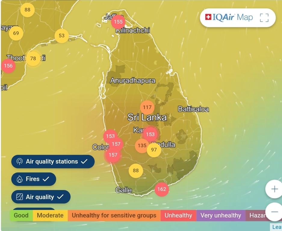 Air quality in SL still at risk: AQI - Breaking News | Daily Mirror