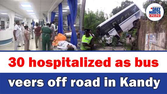 30 hospitalized as bus veers off road in Kandy - DM Videos | Daily Mirror