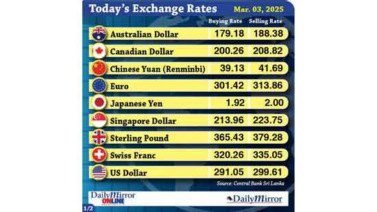 Today’s exchange rate - 03 March 2025 - Todays Exchange Rate | Daily Mirror
