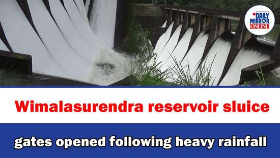 Wimalasurendra reservoir sluice gates opened following heavy rainfall ...